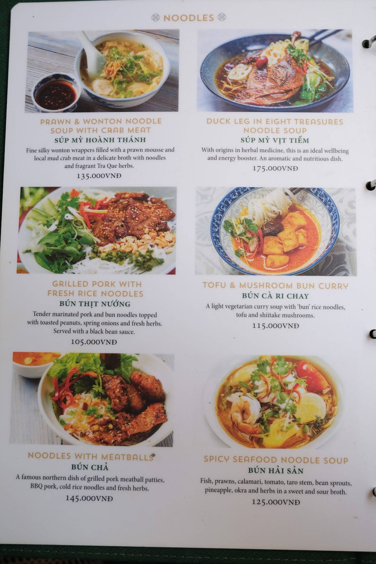 Menu at Morning Glory Original restaurant, Hoi An