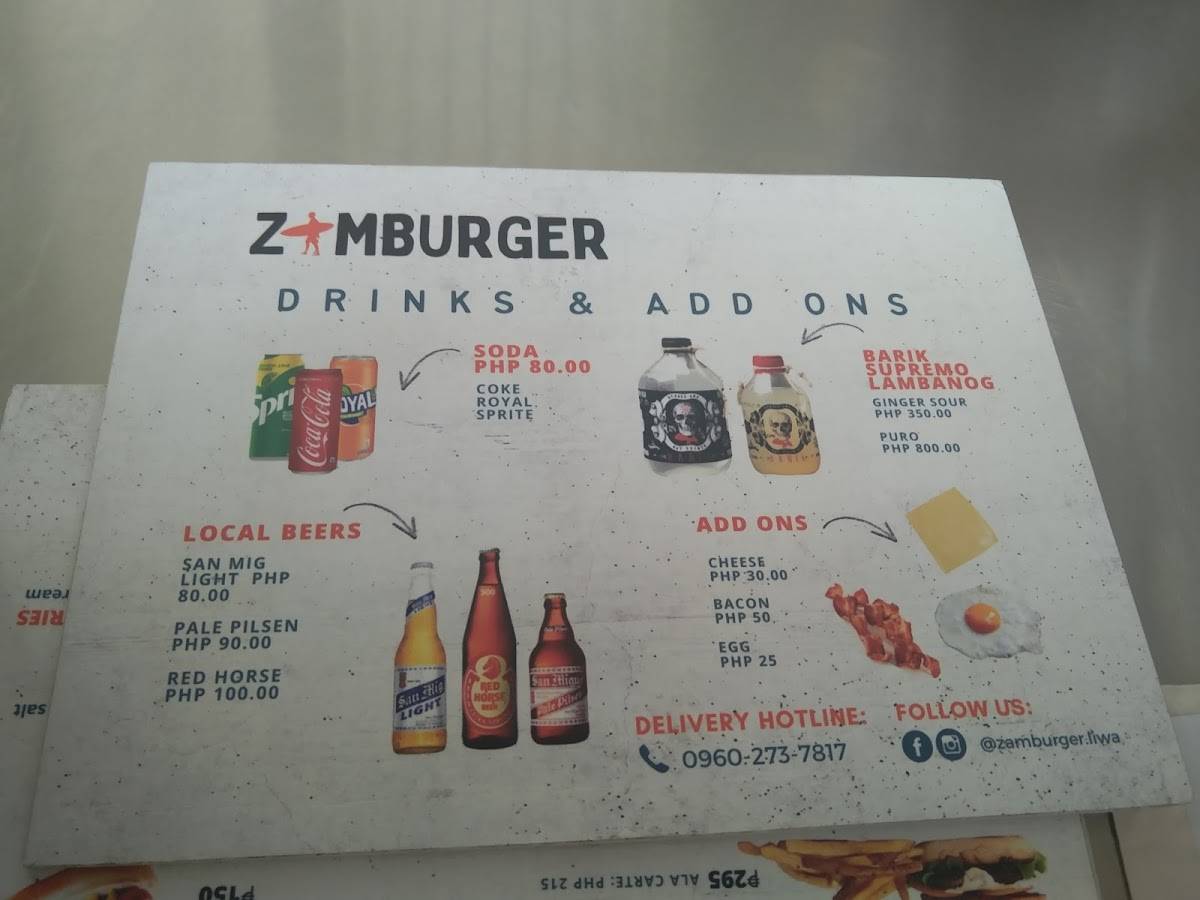 Menu at zamburger restaurant, San Felipe