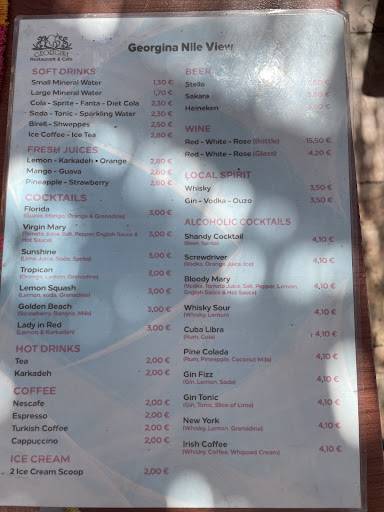 Speisekarte von مطعم وبار جورجينا Georgina Restaurant & Bar, Luxor