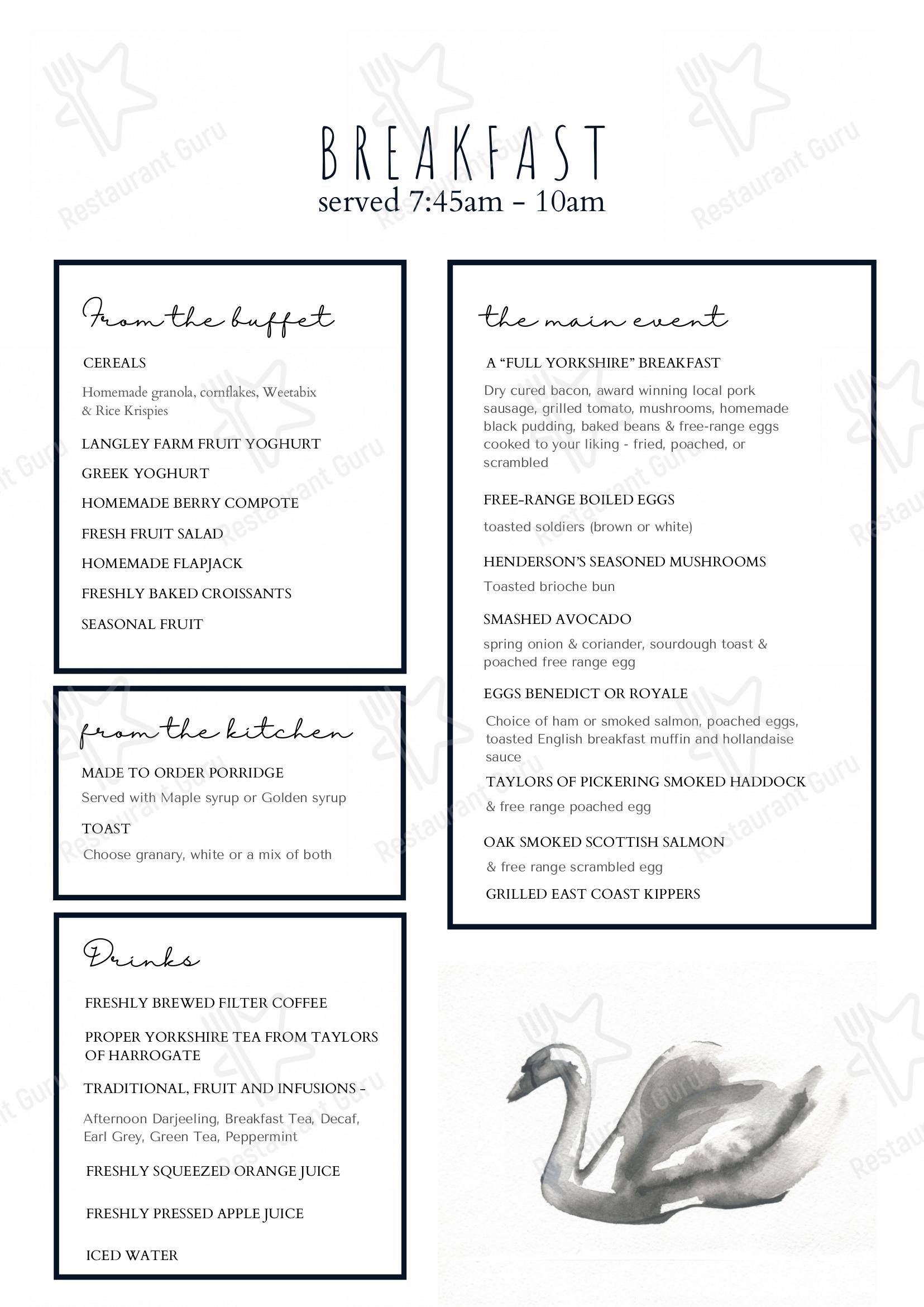 Menu at The White Swan Inn pub & bar, Pickering