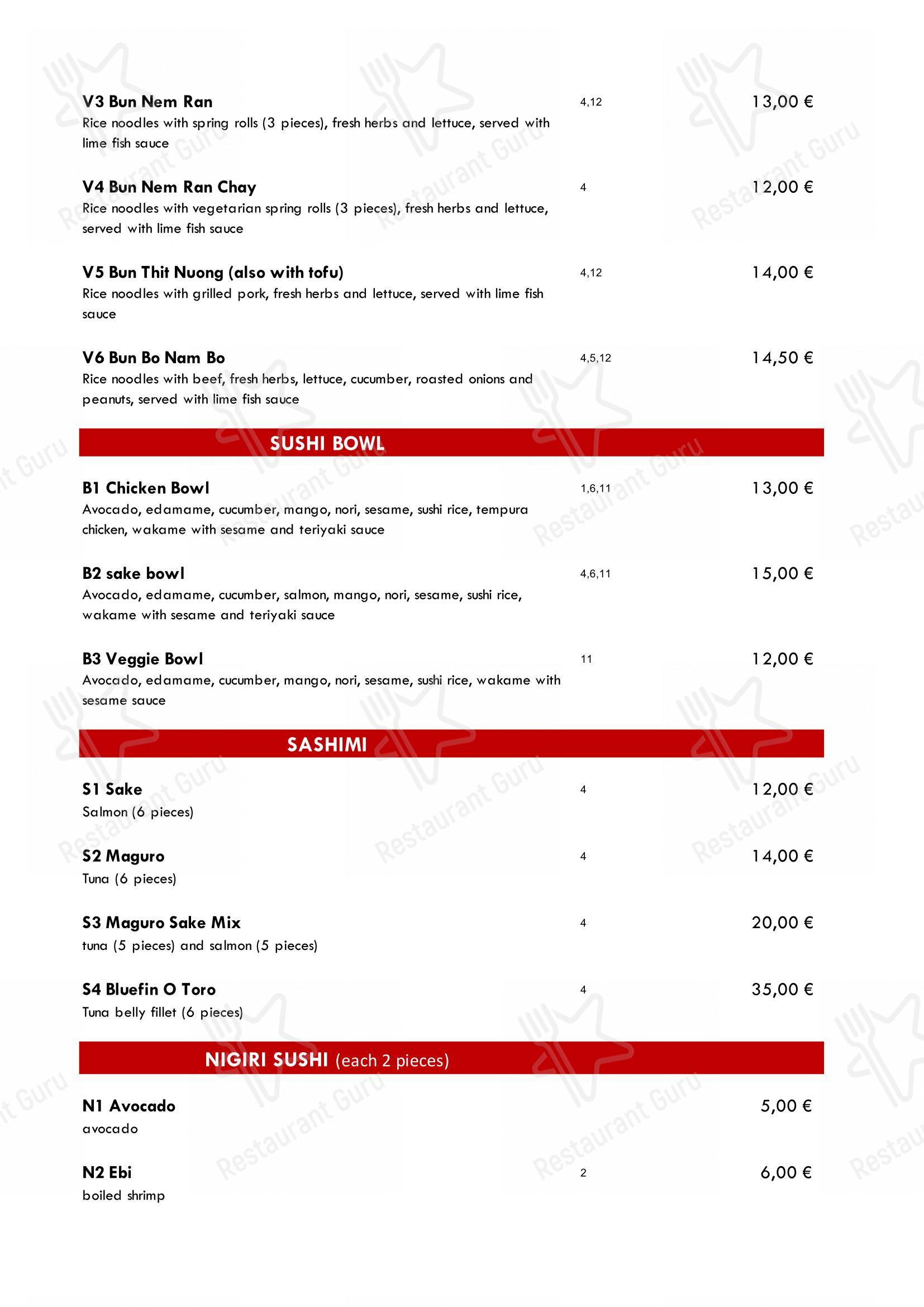 Speisekarte von BAT DAT Sushi & Wok restaurant, Rothenburg ob der Tauber
