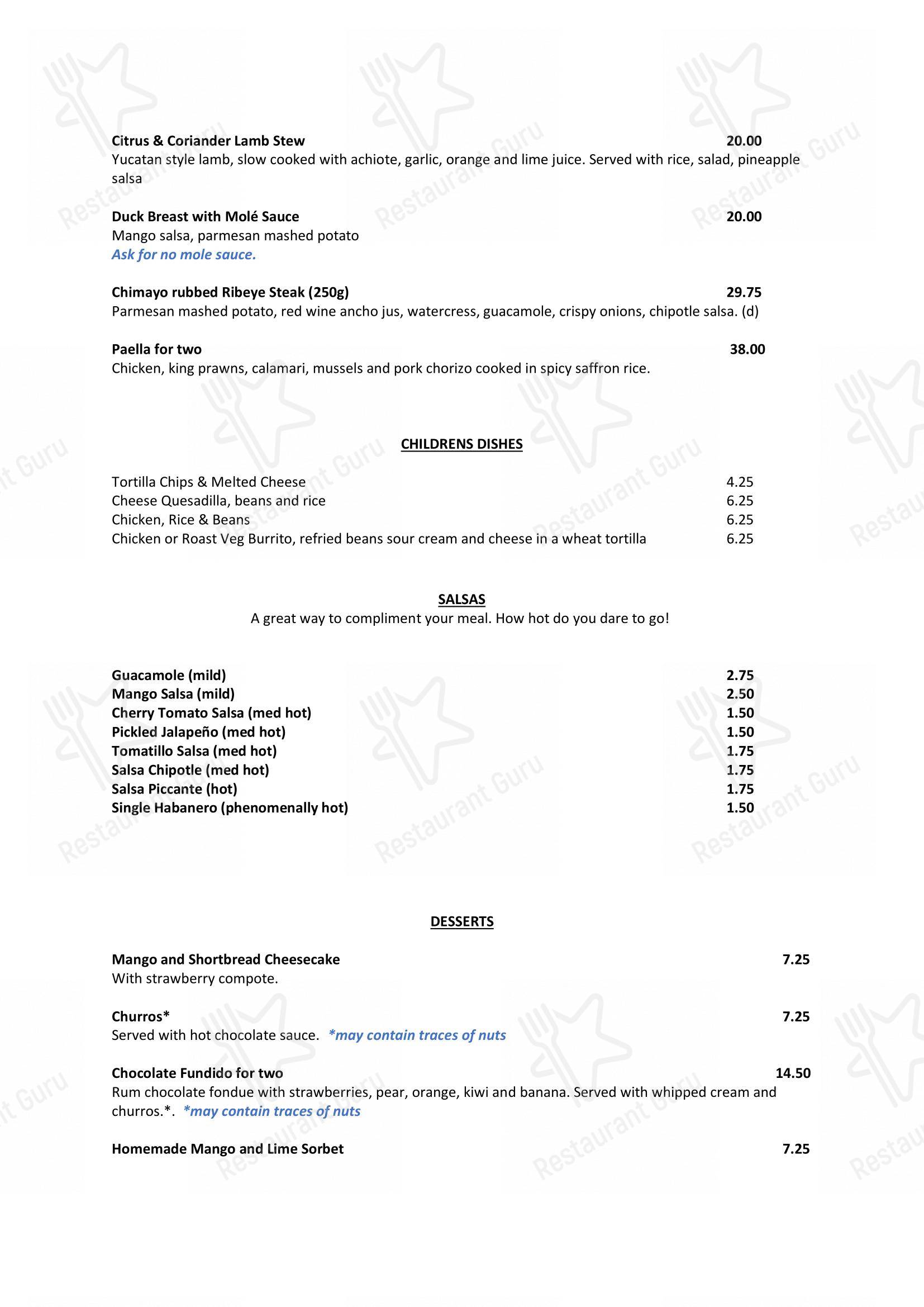 Menu at Café des Amis restaurant, Canterbury