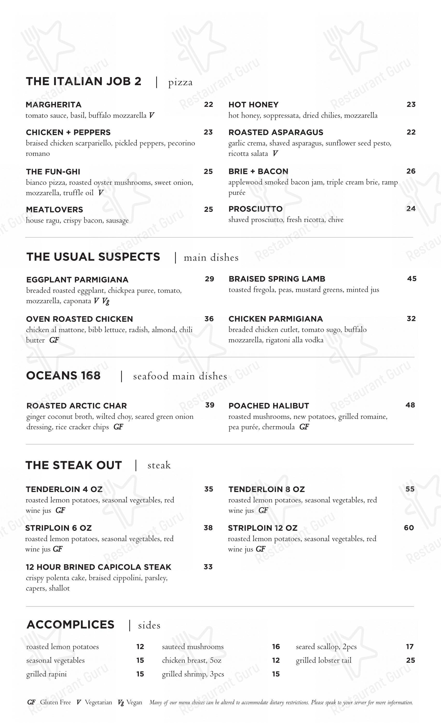 Menu at HEIST Restaurant + Wine Club, Kingston