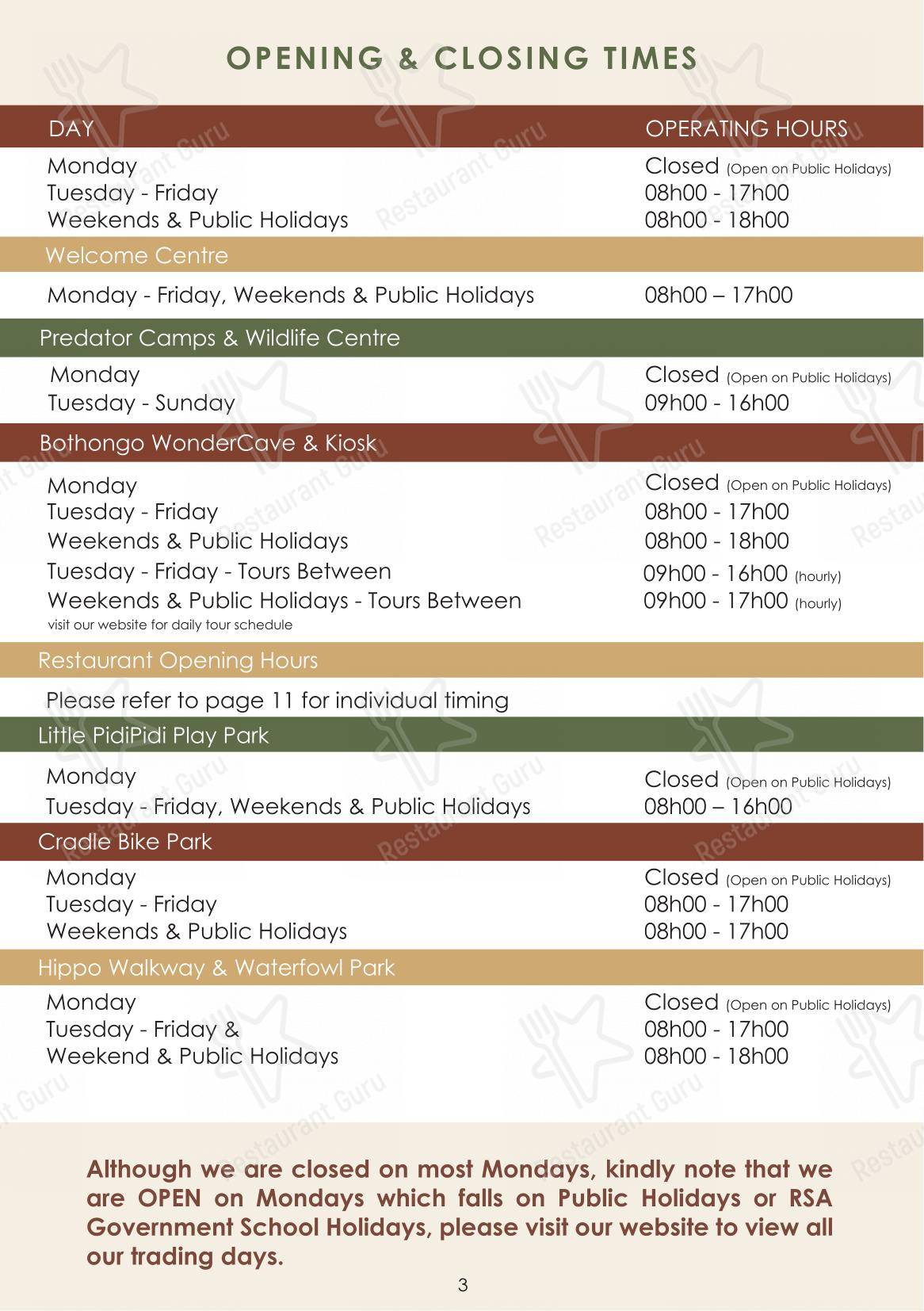 Menu at Neck & Deck Restaurant, Krugersdorp