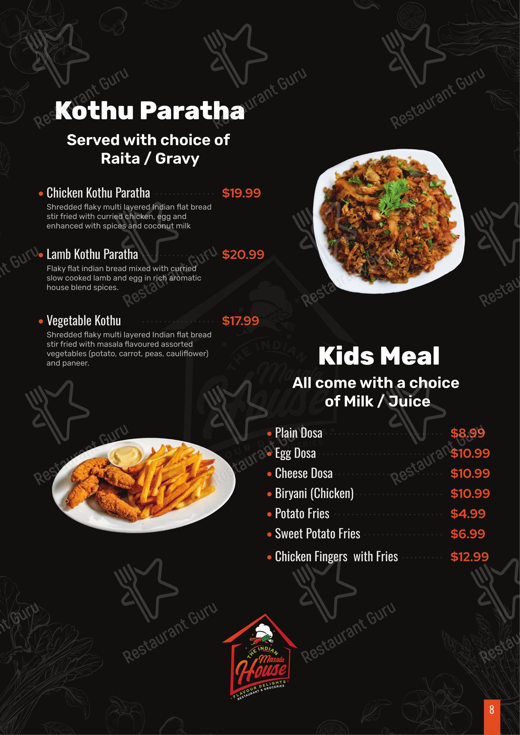 Menu at The Indian Masala House - Flavour Delights restaurant, Bridgetown