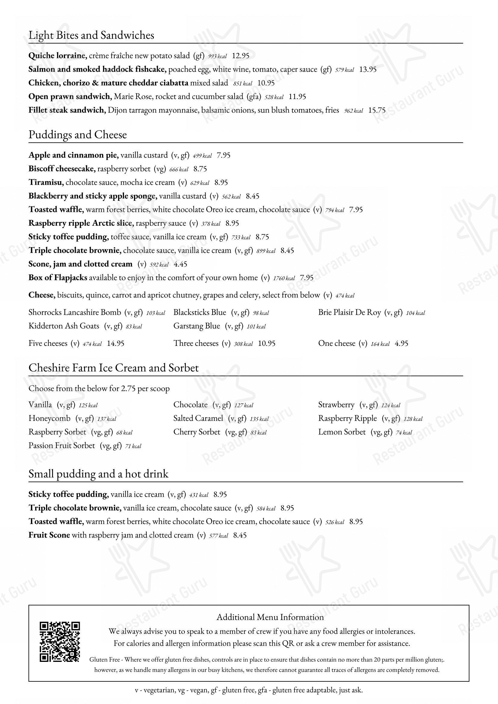 Menu at The Sparrowhawk pub & bar, Formby