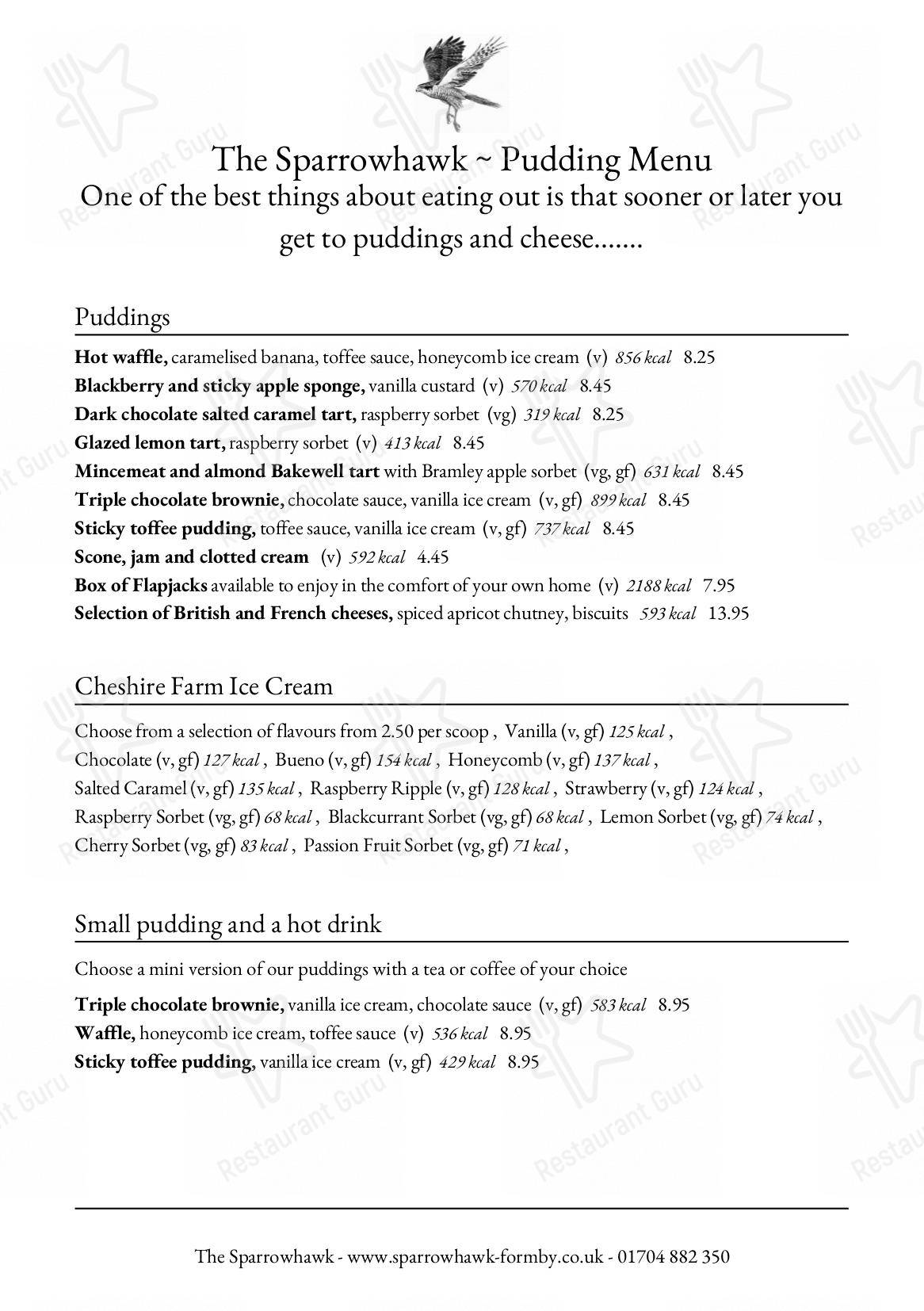 Menu at The Sparrowhawk pub & bar, Formby