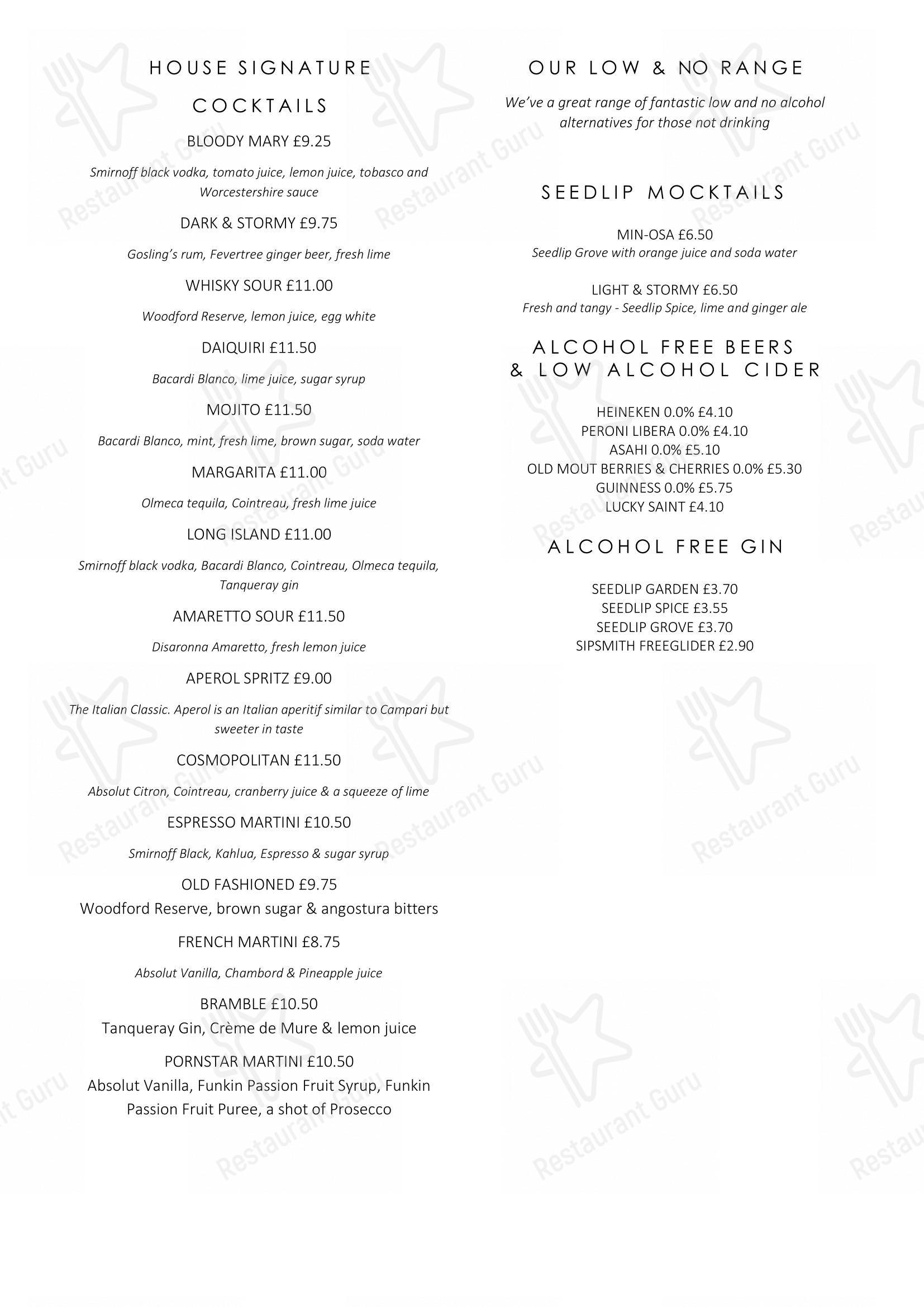Menu at The White Star Tavern, Southampton pub & bar, Southampton