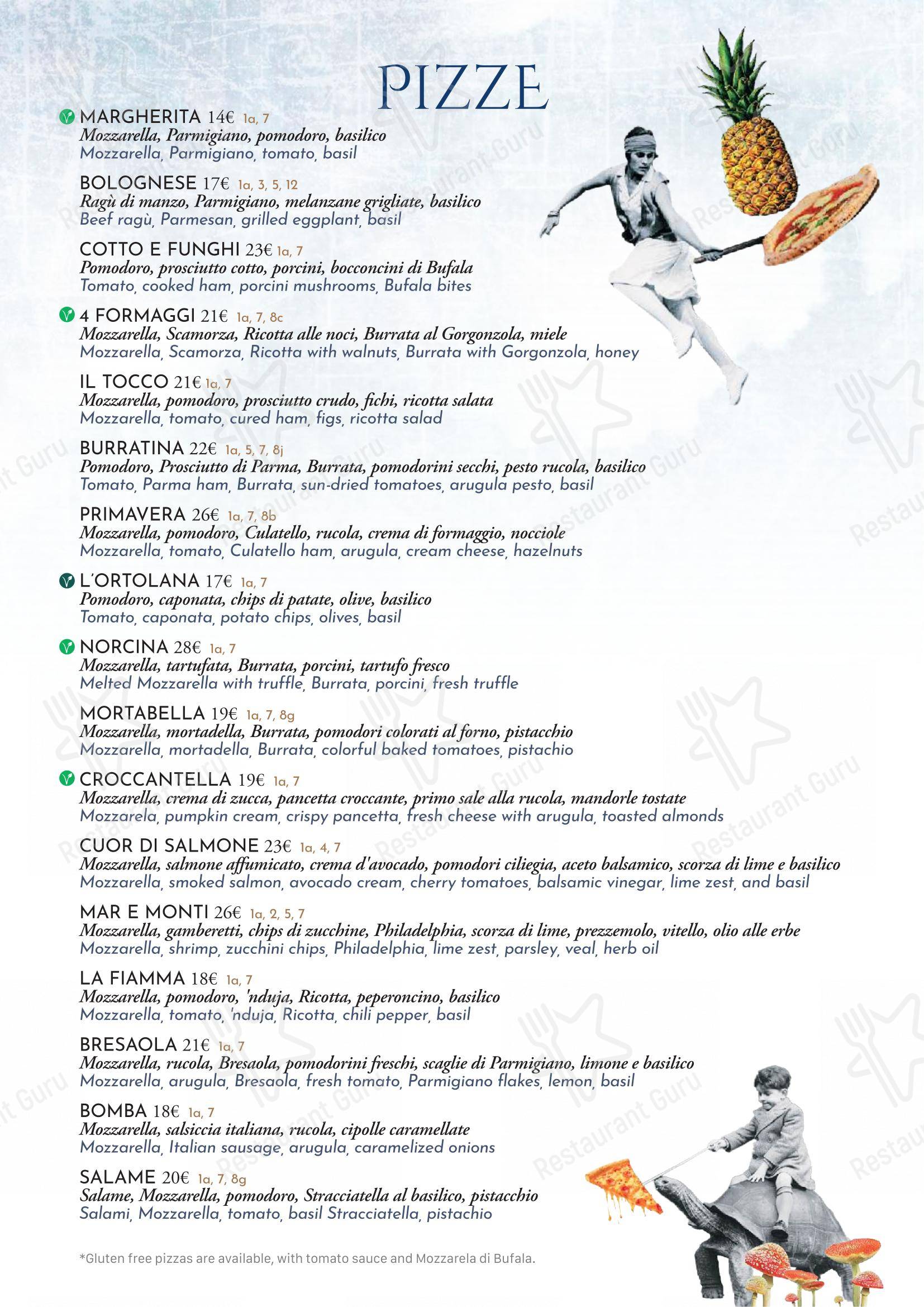 Menu at il Tocco Ristorante restaurant, Luxembourg City