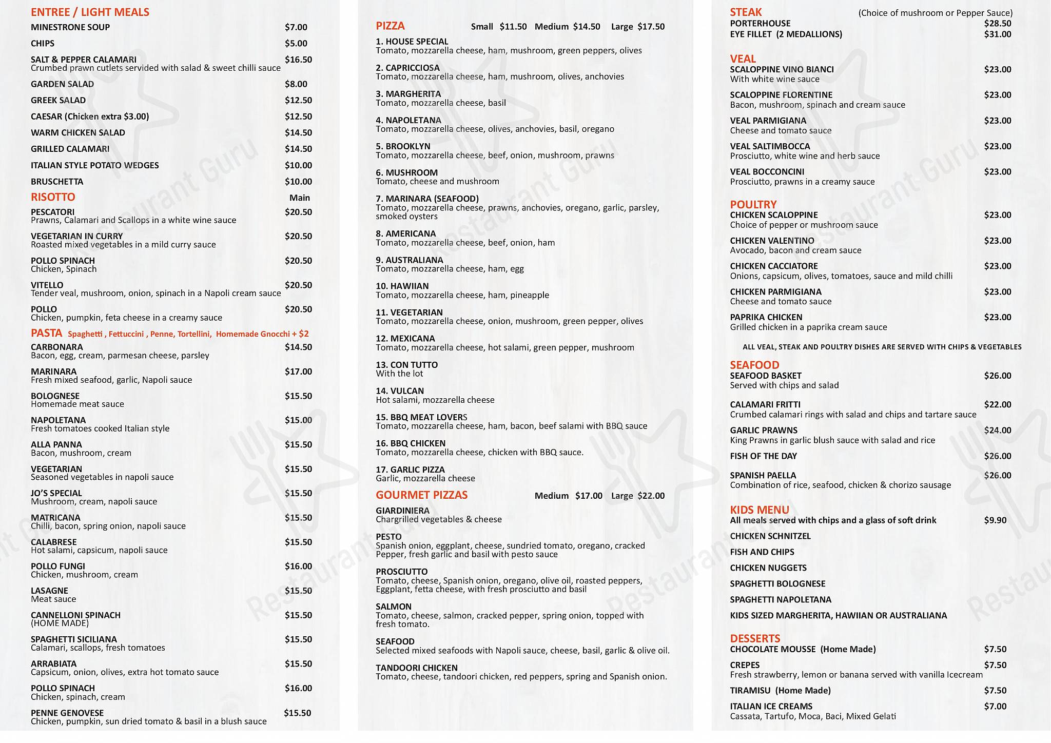 Menu At Wandin Pizza Bar Wandin North