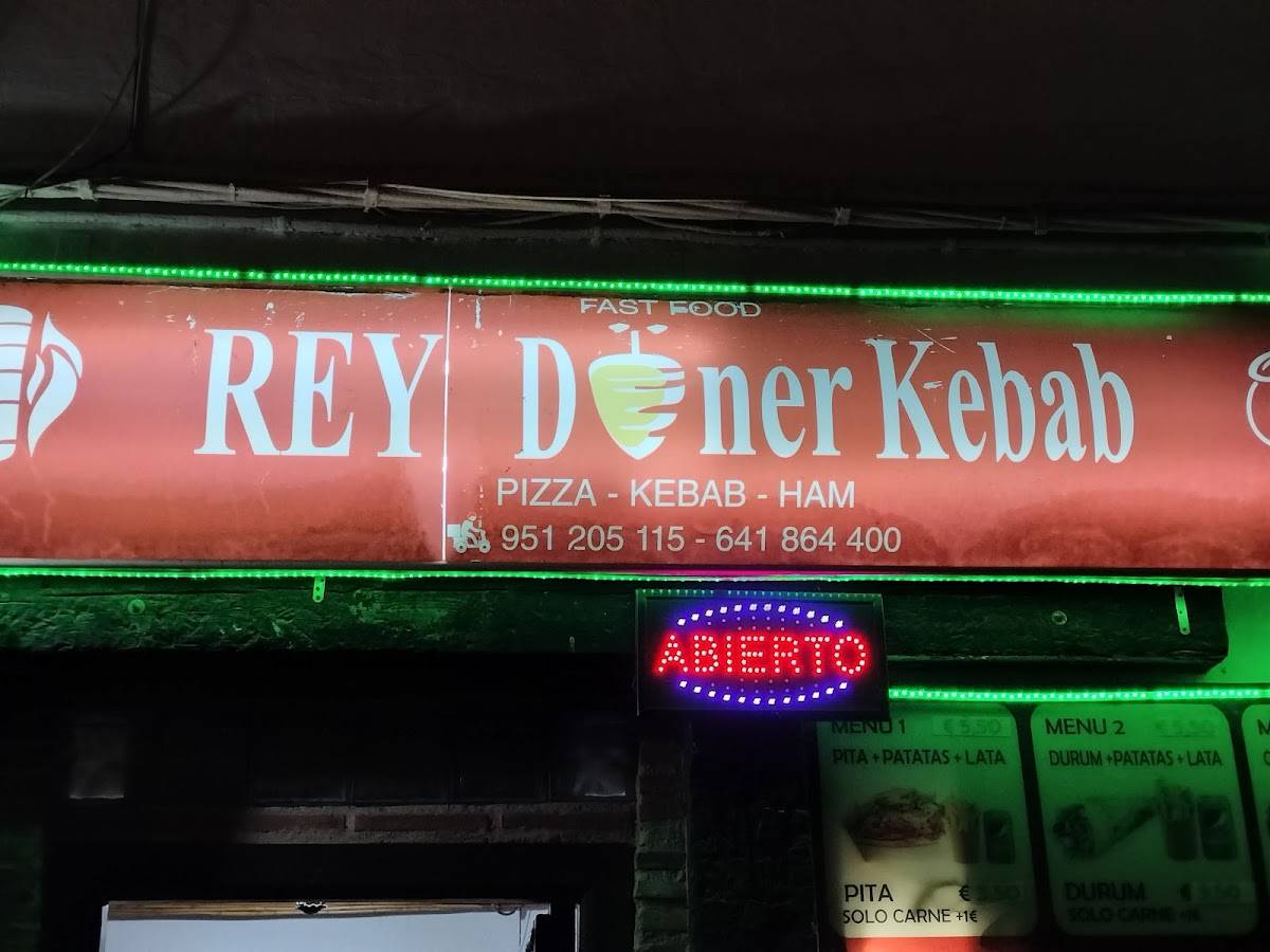 Carta del restaurante shafra rey doner kebab, Álora