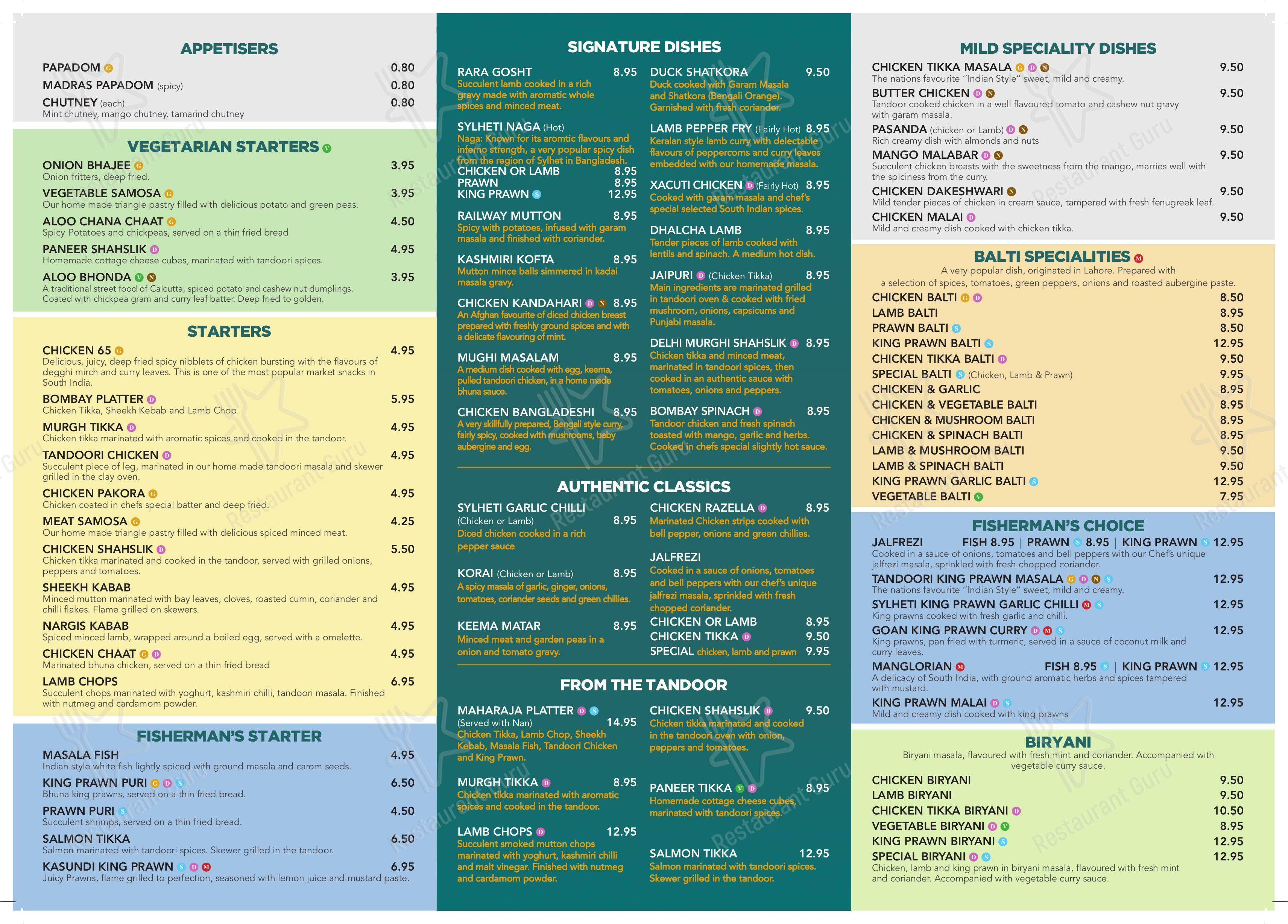 Menu at Kolshi Premier Indian Restaurant, Wellesbourne