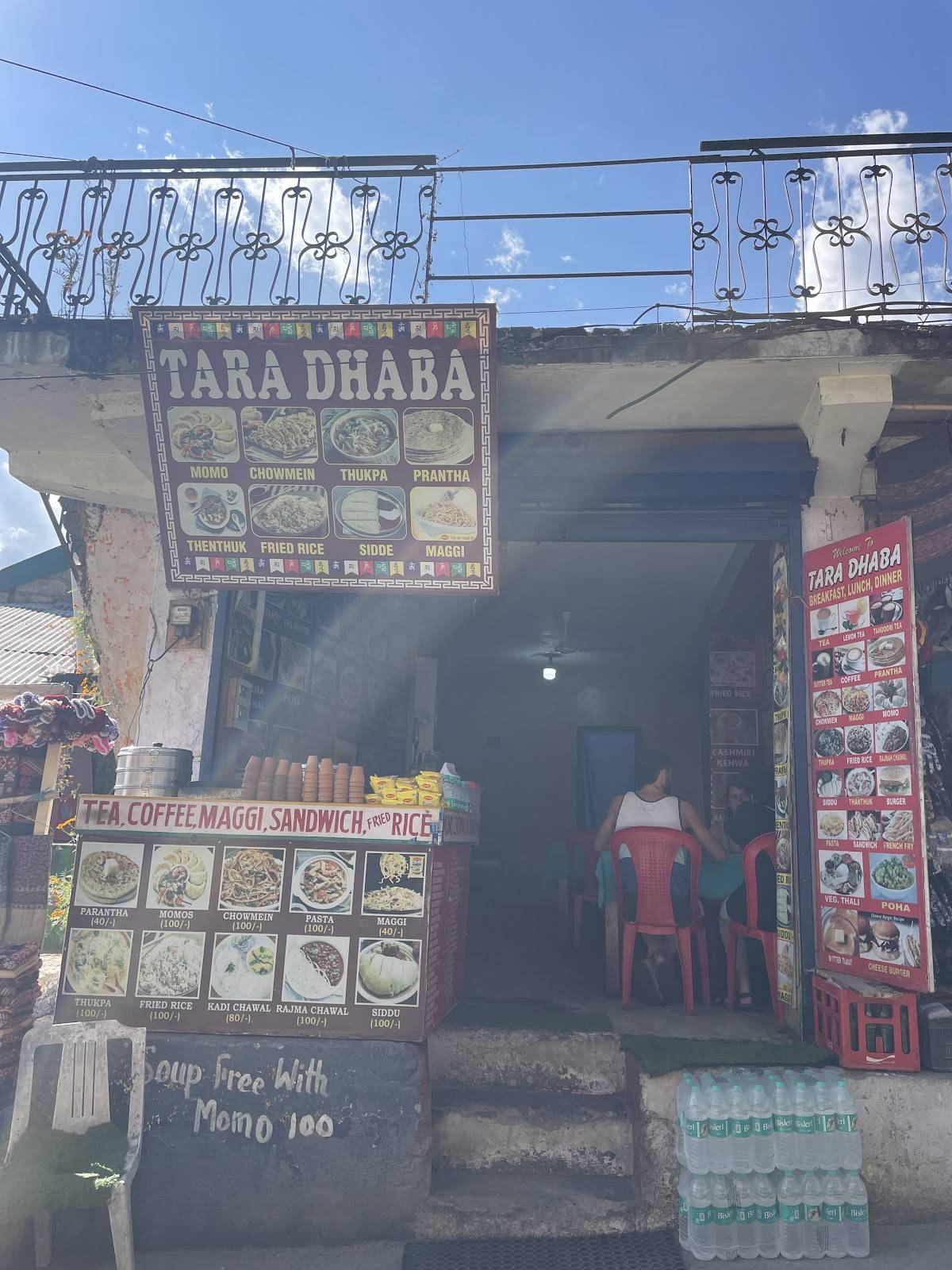 Menu at tara cafe, Manali