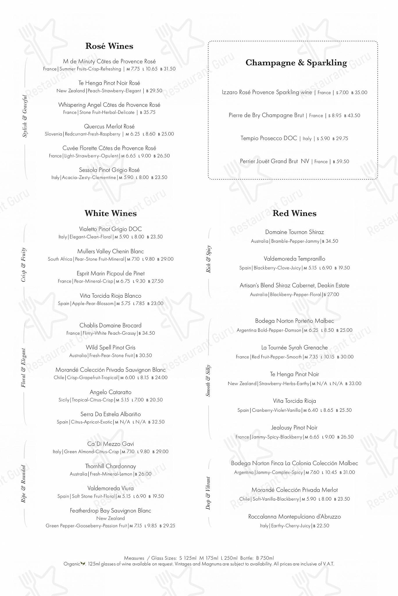Menu at The Waverley pub & bar, Bognor Regis