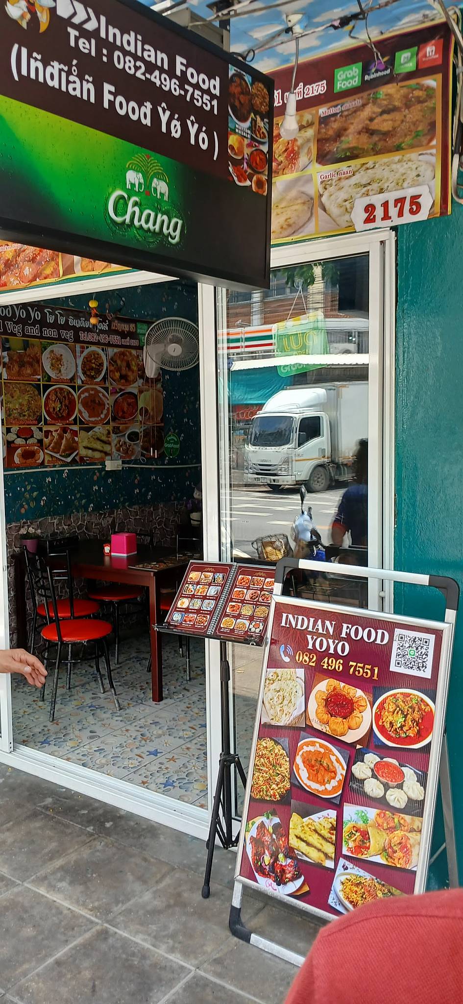 Menu at yo yo indian food restaurant, Bangkok