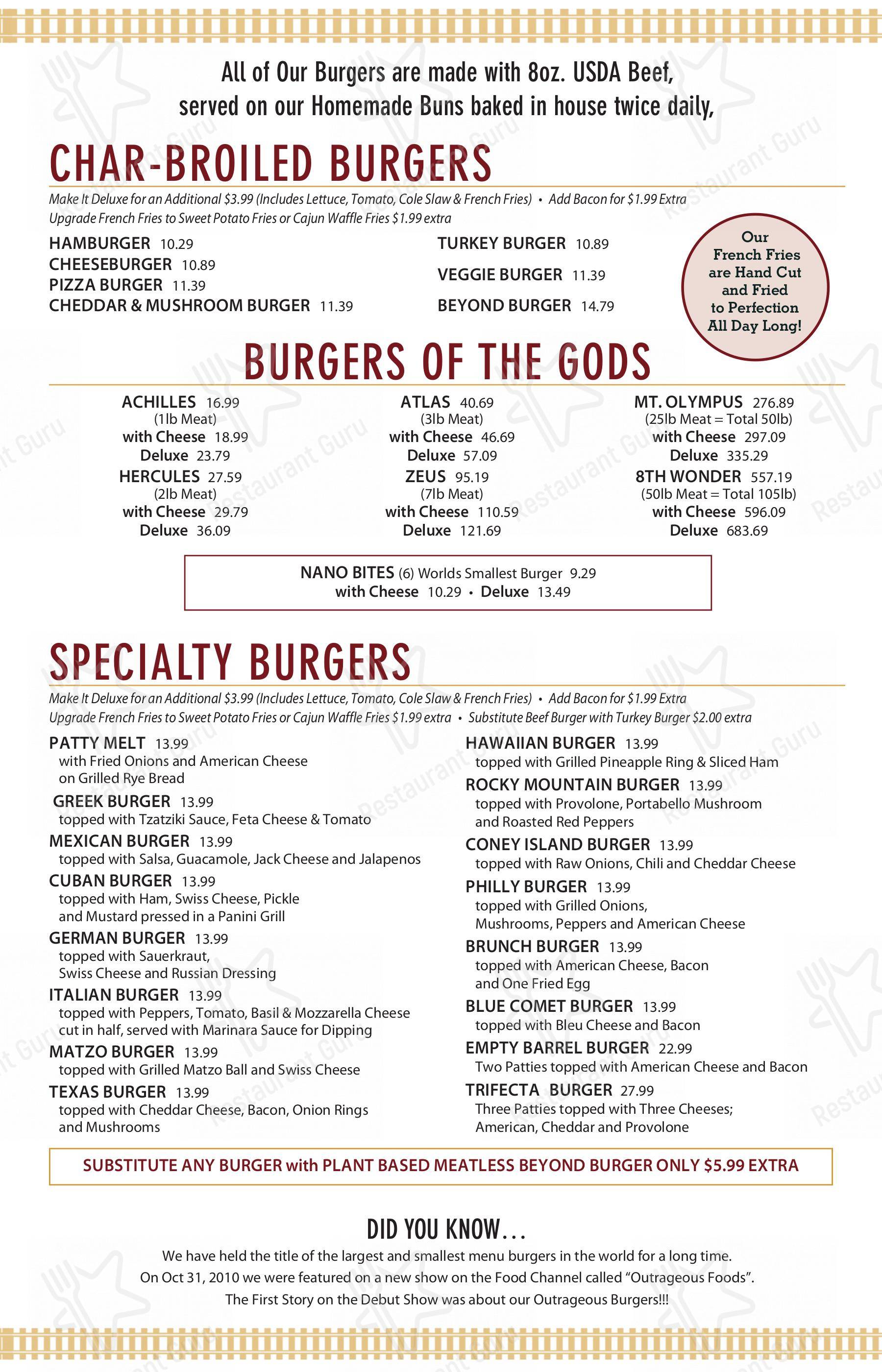 Menu at Clinton Station Diner restaurant, Clinton
