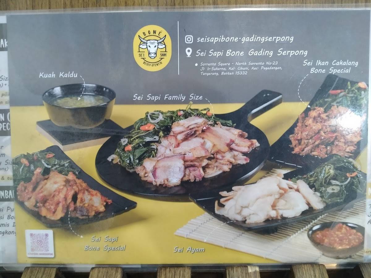 Menu at Sei Sapi Bone Gading Serpong restaurant, Curug Sangereng
