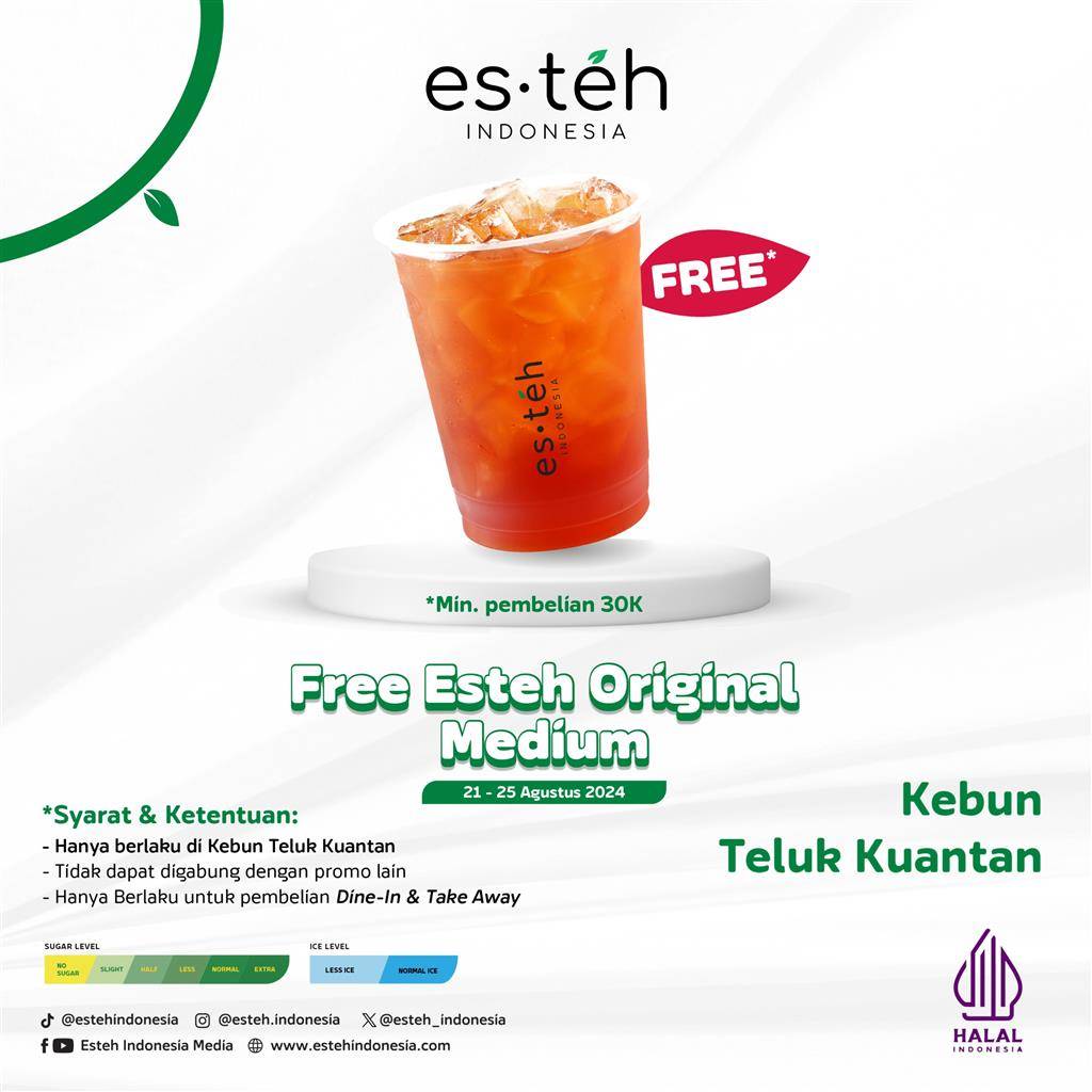 Carta del café EsTeh Indonesia Taluk Kuantan, Indonesia