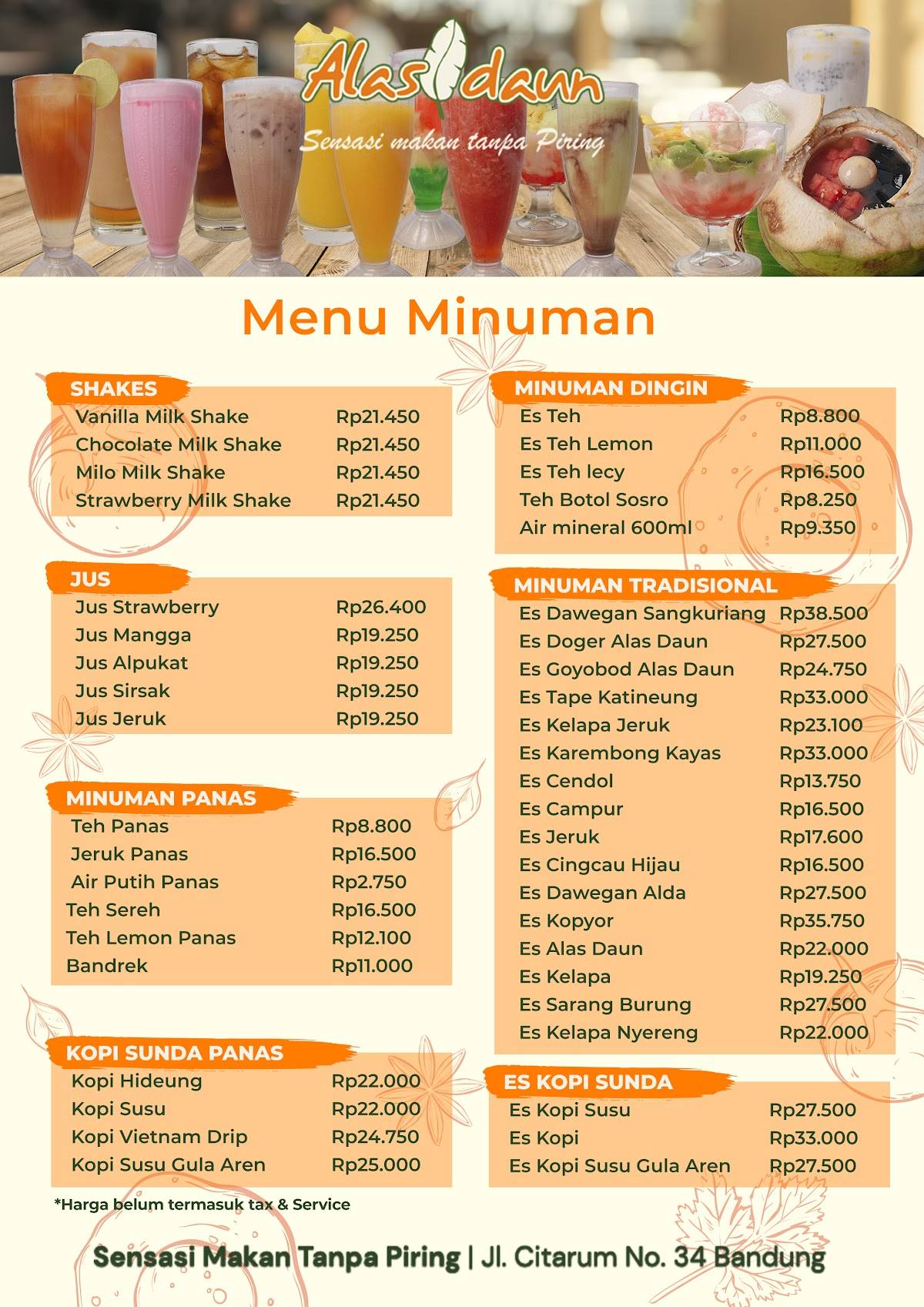 Menu at RM Alas Daun Lembang restaurant, Lembang