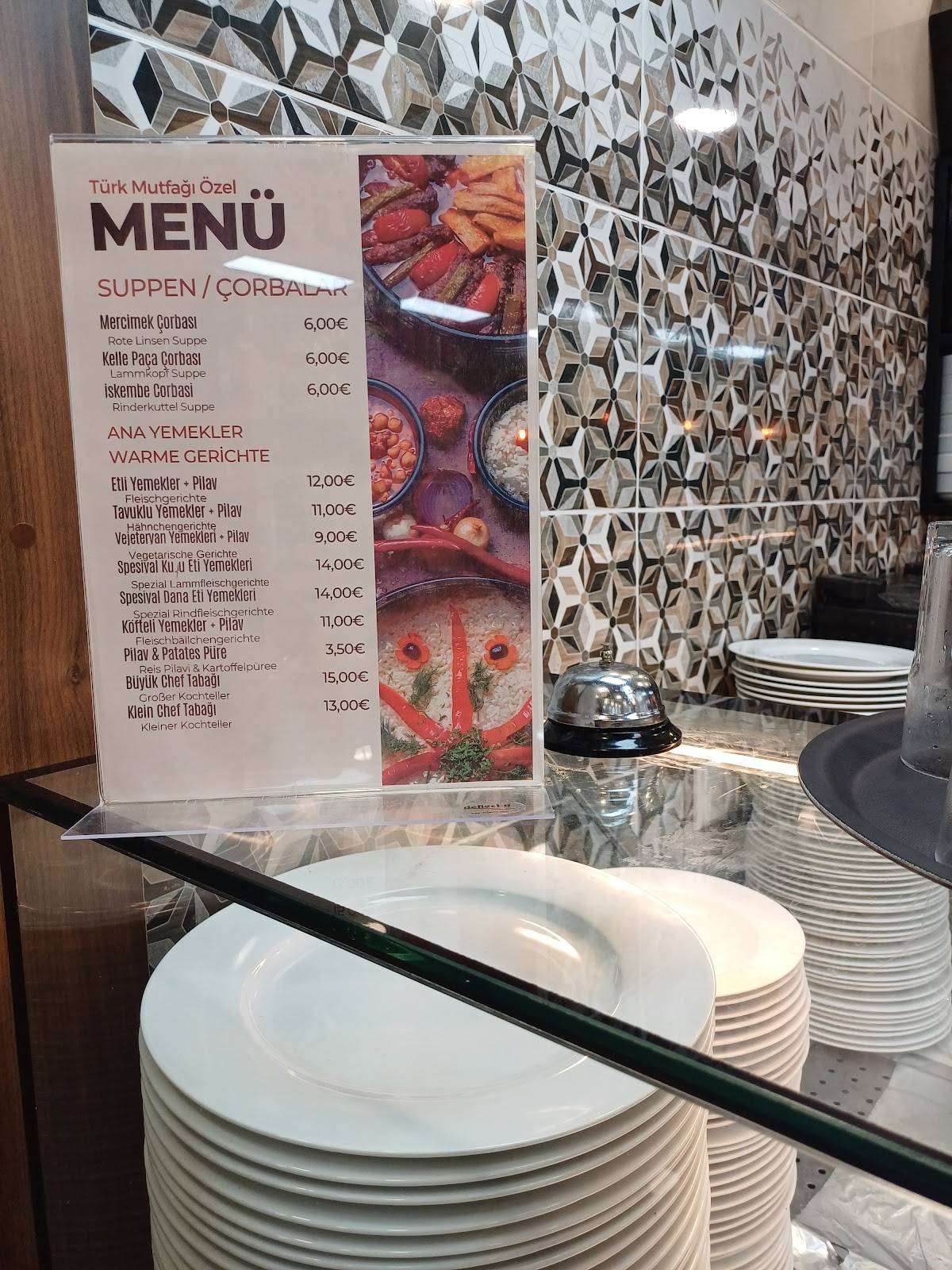 Menu at Burak Gurme restaurant, Munich