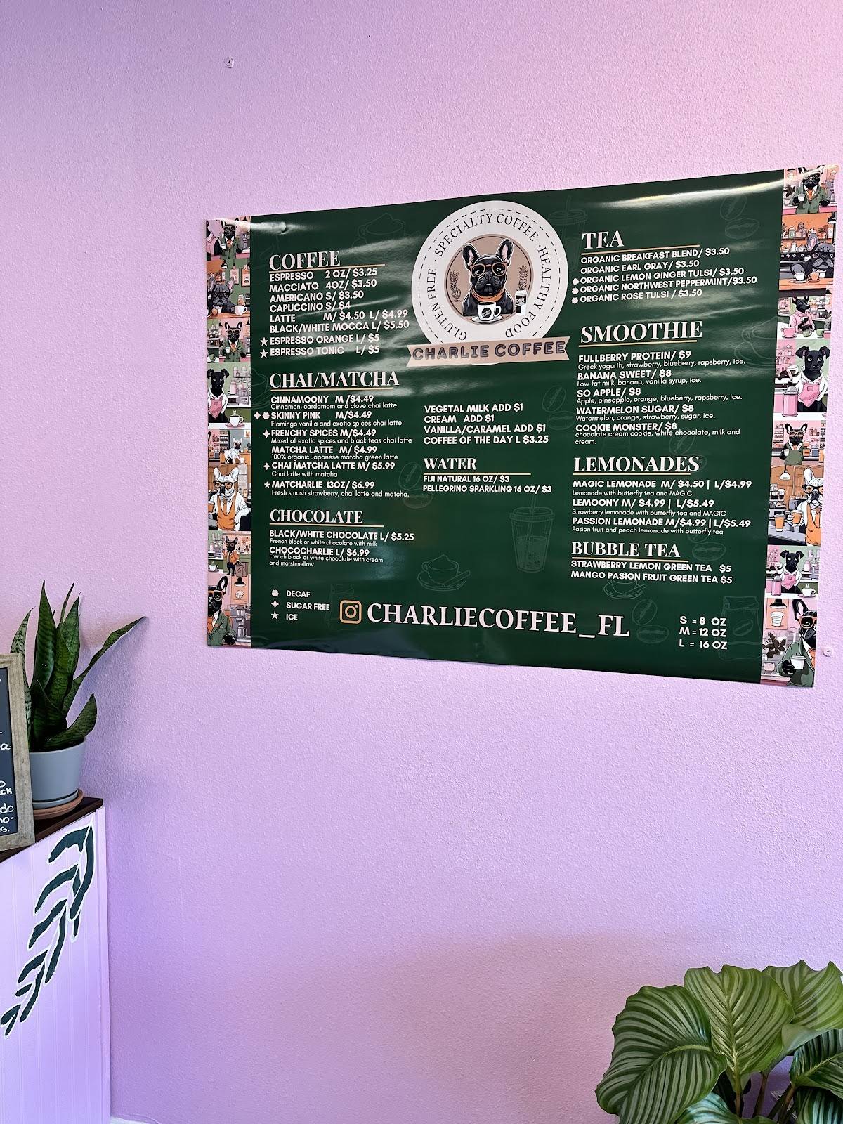 Menu at Charlie coffee pub & bar, Palm Harbor
