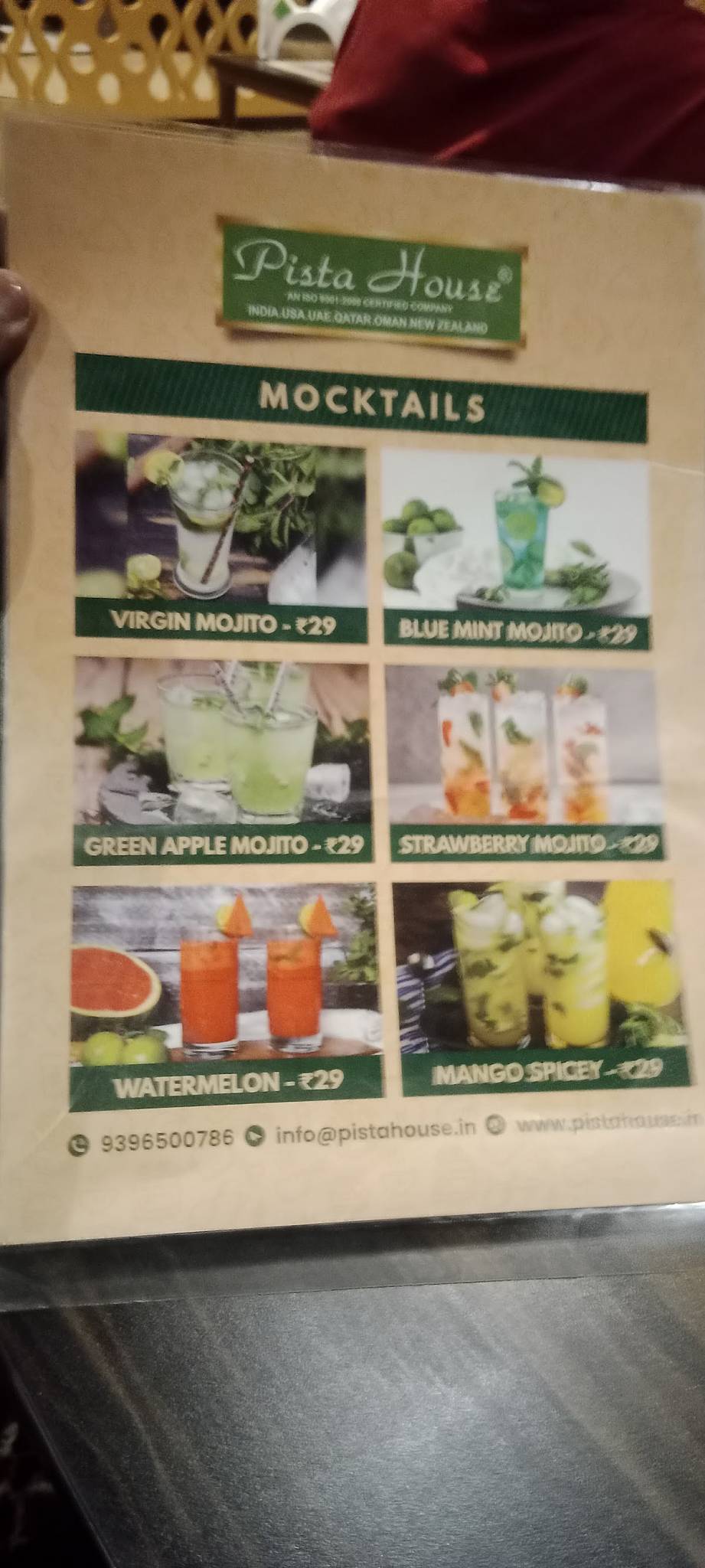 Menu at Pista House - Attapur, Hyderabad