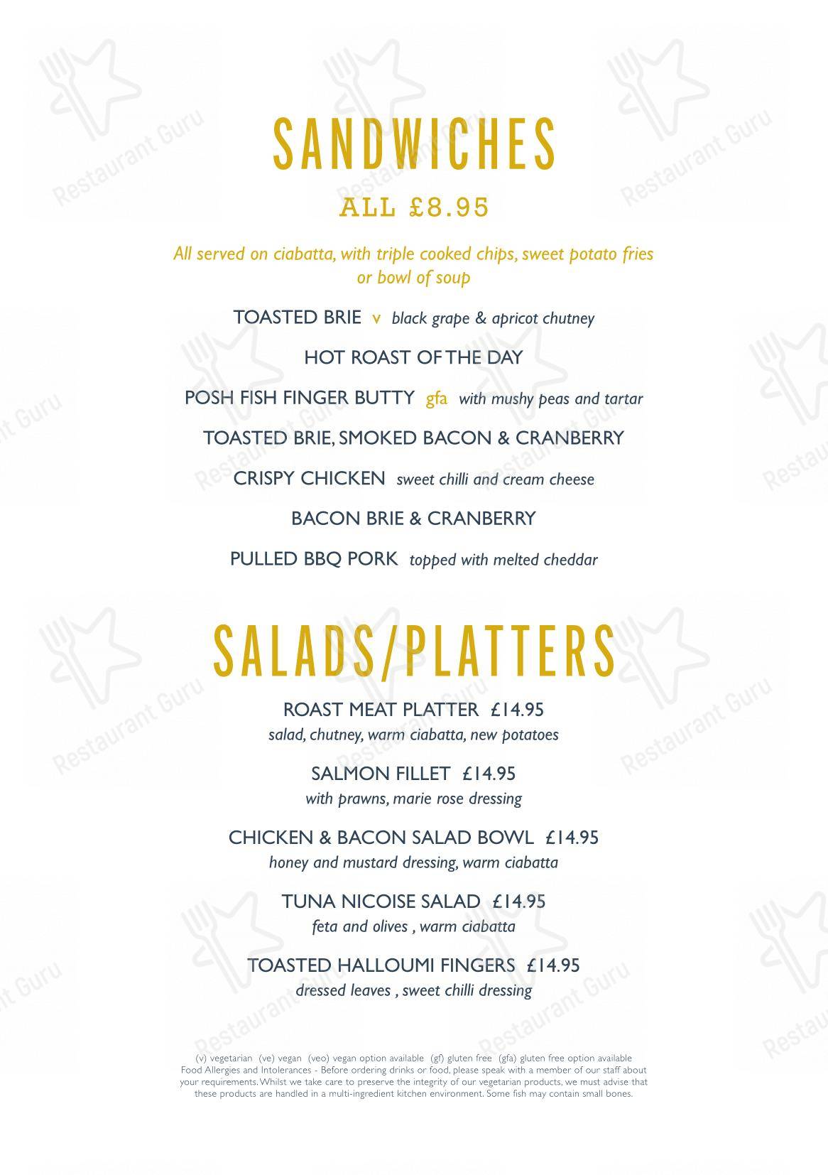 Menu at Raggalds pub & bar, Bradford, Brighouse and Denholme Rd