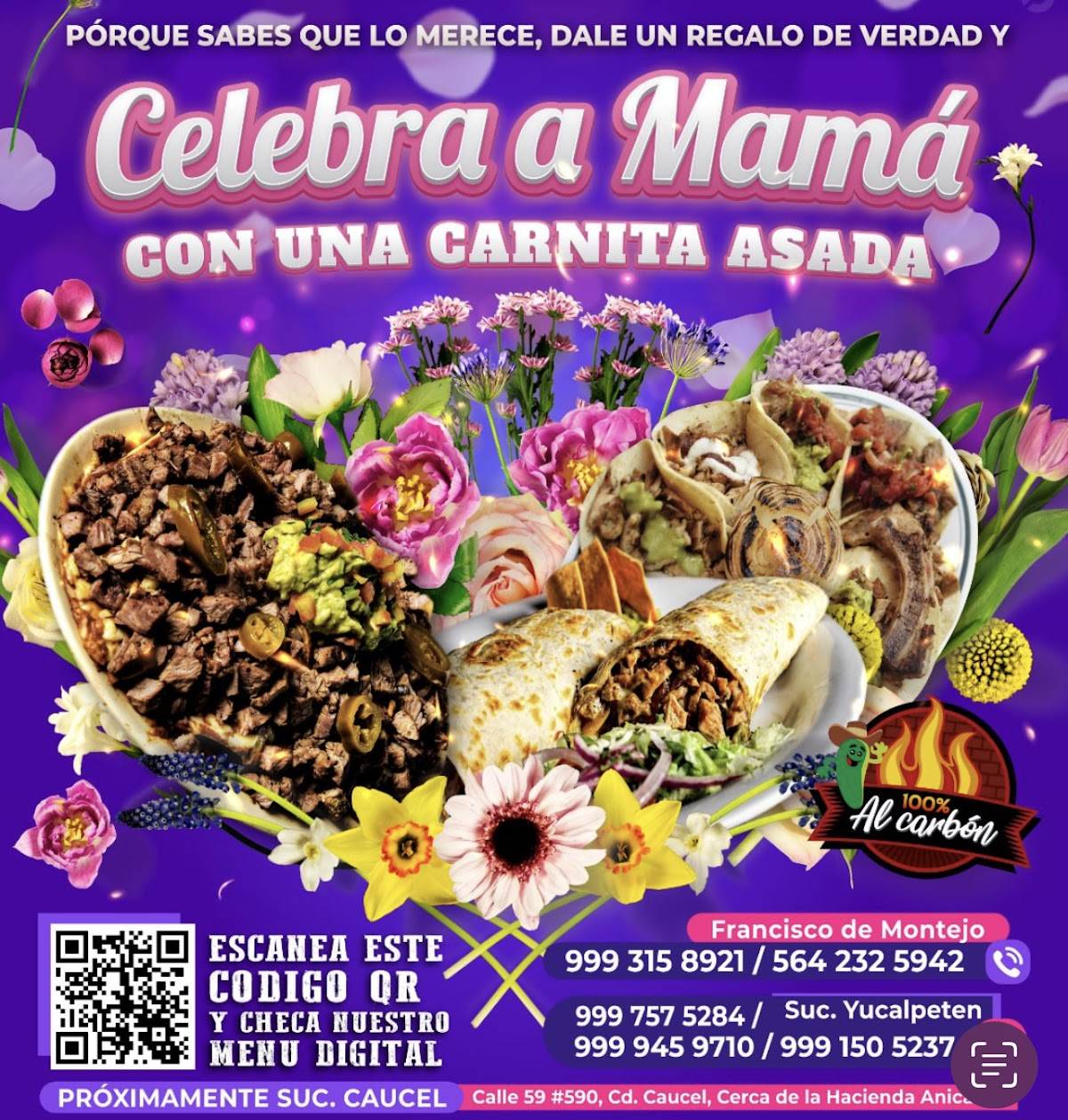 Carta del restaurante 100% al Carbón - Yucalpetén, Merida, Avenida 128