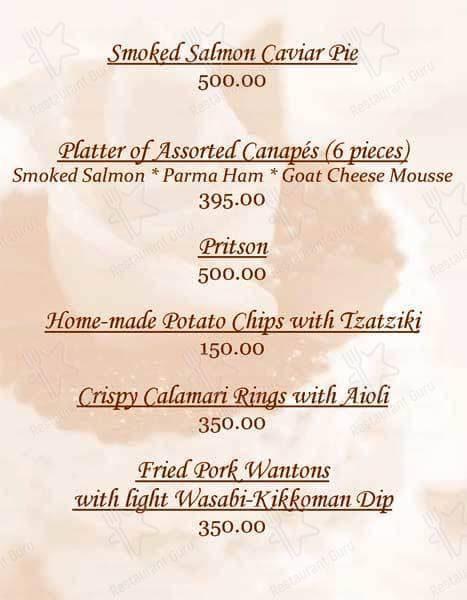 Menu at Seoul Sky Restaurant, Quezon City