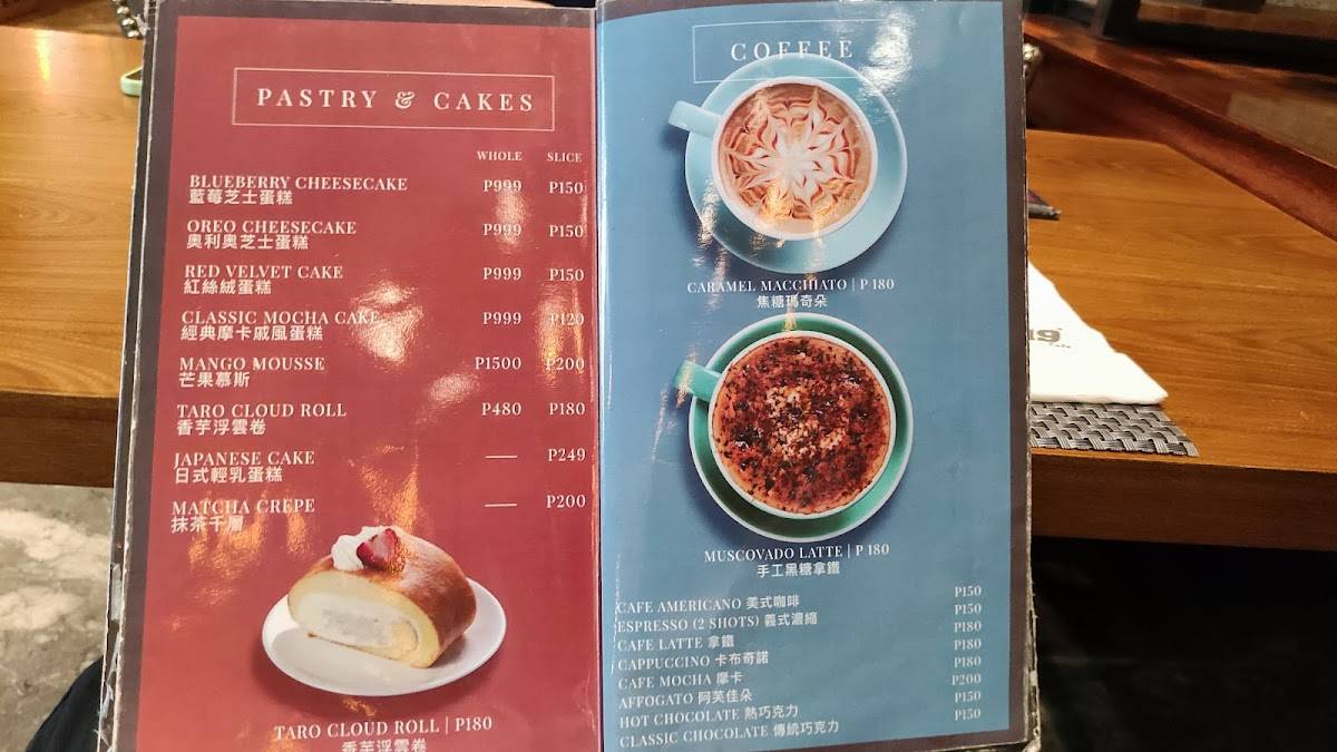 Menu at 1919 Grand Cafe, Manila