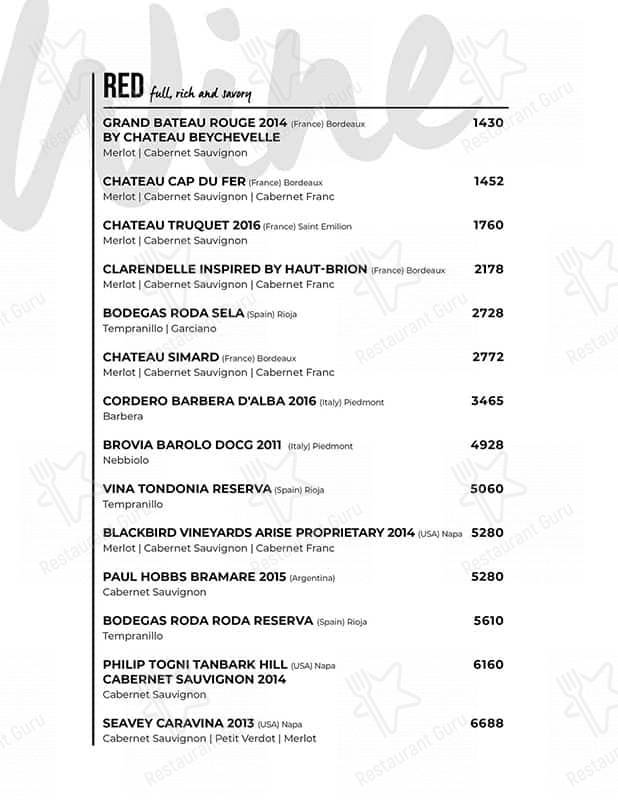 Menu at 205 BGC restaurant, Taguig