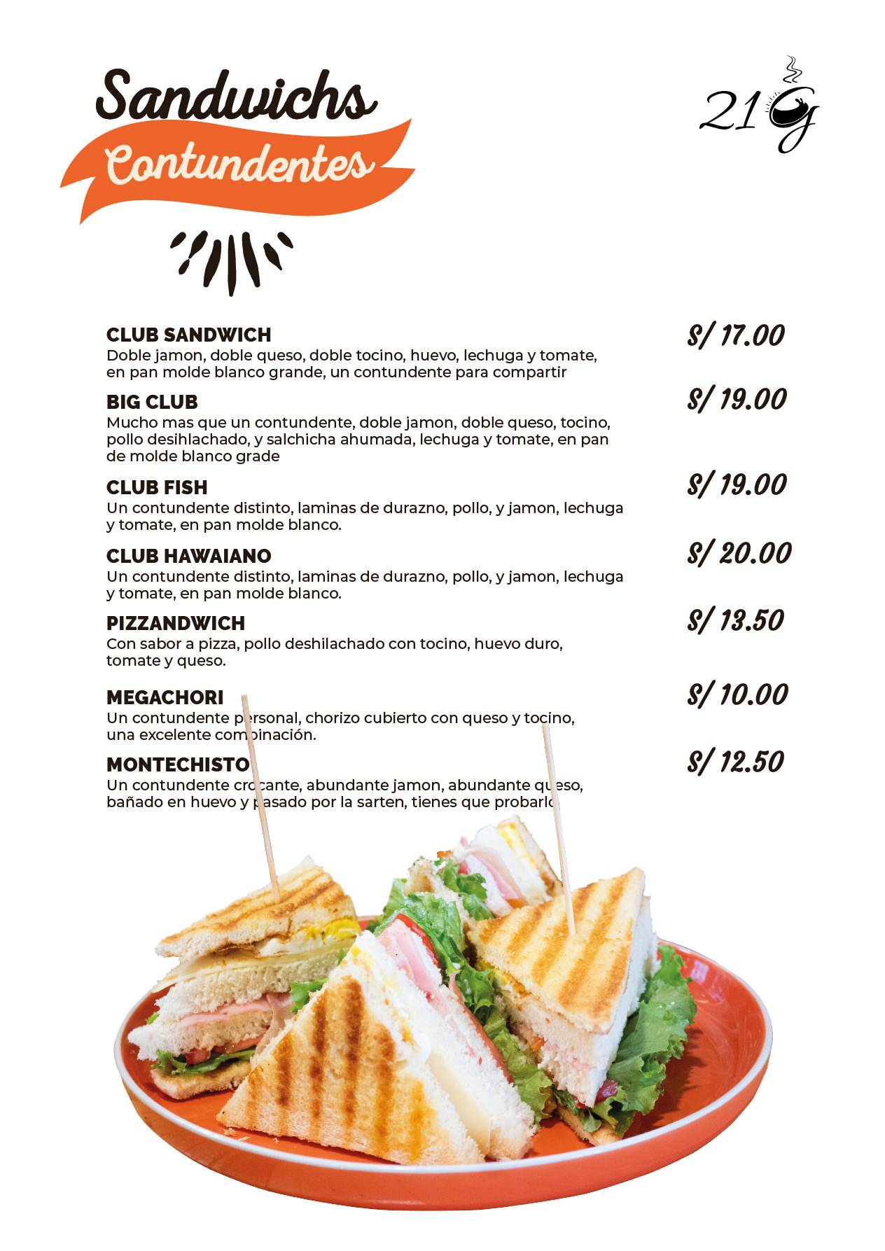 Carta de 21 grados cafeteria, Carmen de la Legua Reynoso