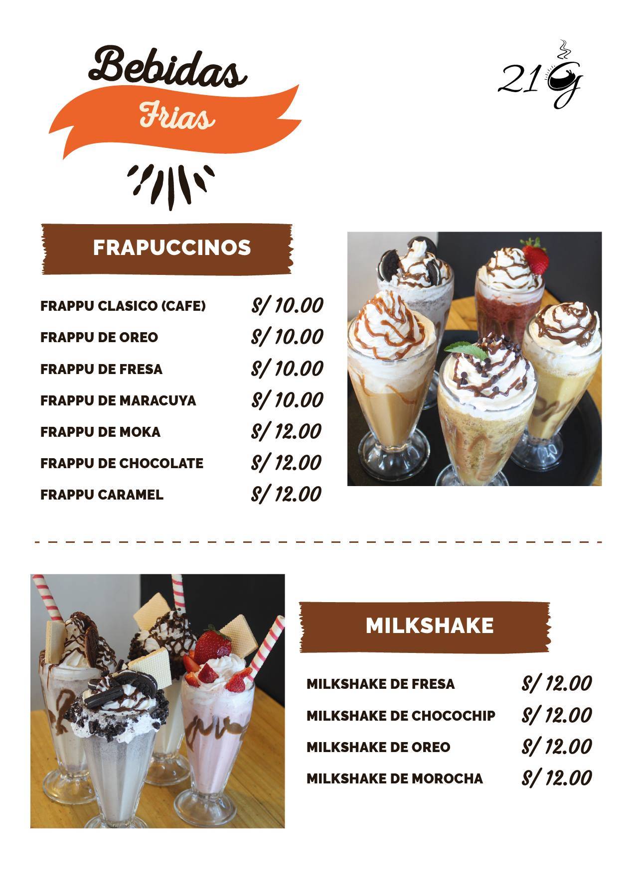Carta de 21 grados cafeteria, Carmen de la Legua Reynoso