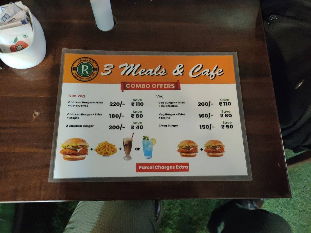 Menu at 3 Meals & Cafe, Pune