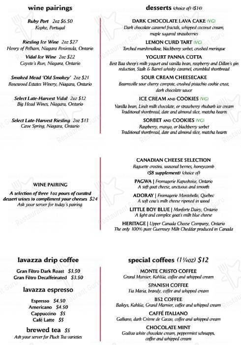 Menu at 360 The Restaurant at the CN Tower, Toronto