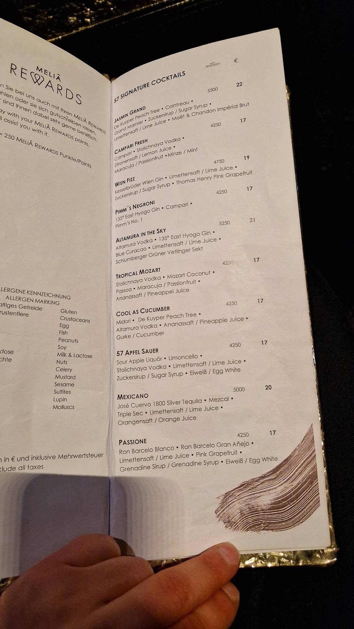 Menu at 57 Restaurant, Vienna