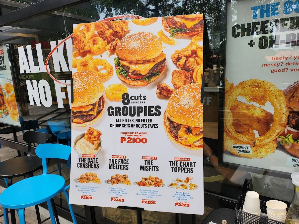 Menu at 8 Cuts Burger Blends restaurant, Muntinlupa