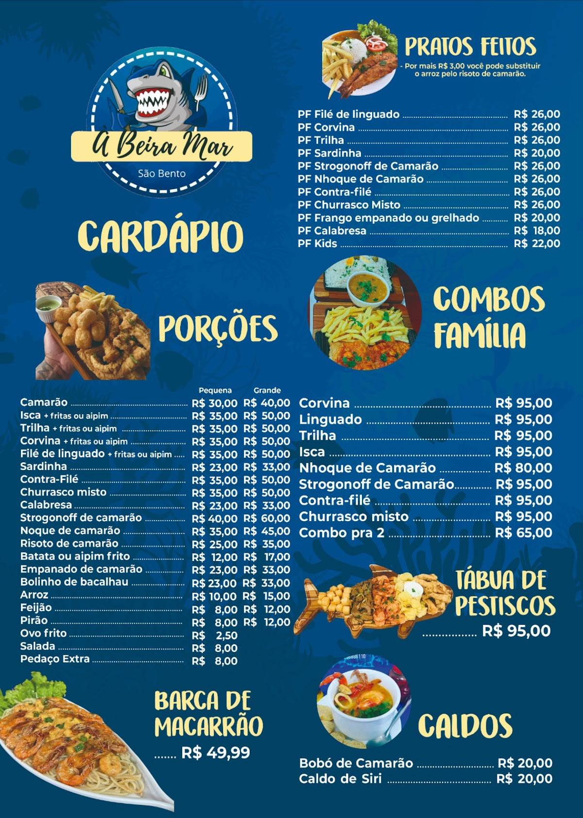Menu em A Beira Mar restaurante, Duque de Caxias, R. Wilson Barroso