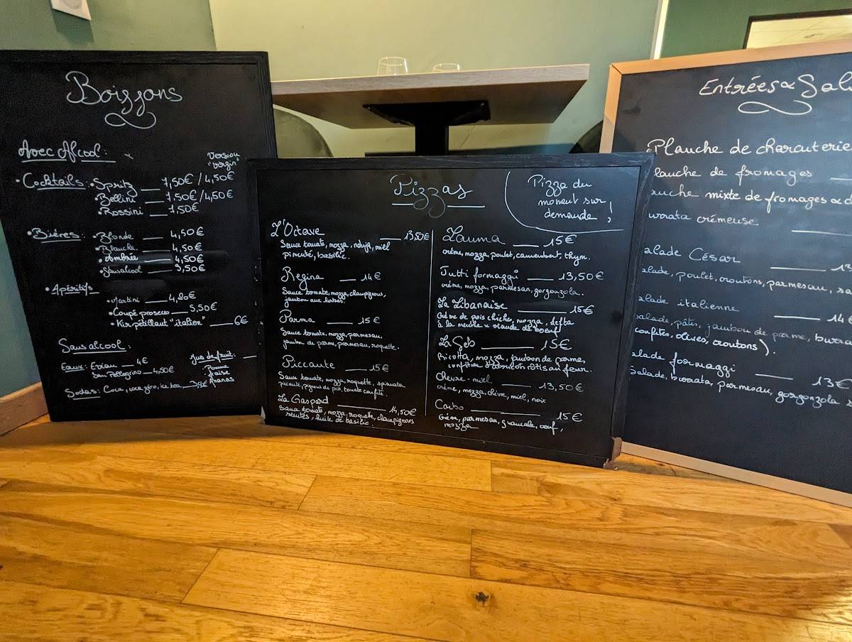 Menu au A Tavola ! restaurant, Conlie