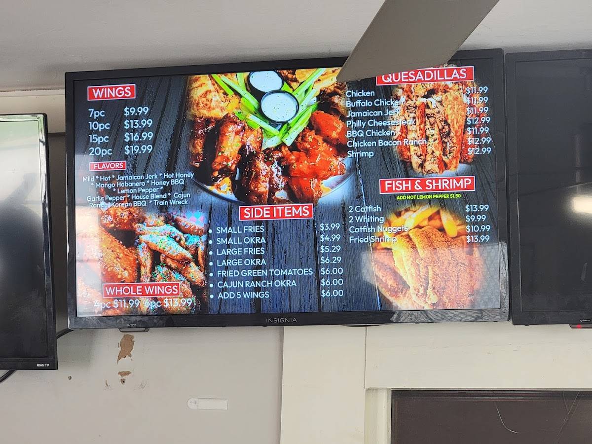 Menu at A-Train Express restaurant, Birmingham