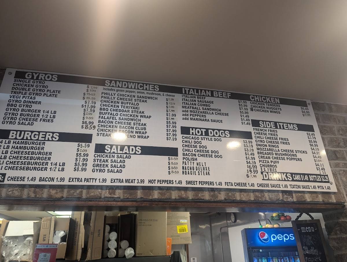 Menu at ALEX GYRO LOCO fast food, Peotone, 422 S Governors Hwy # 7