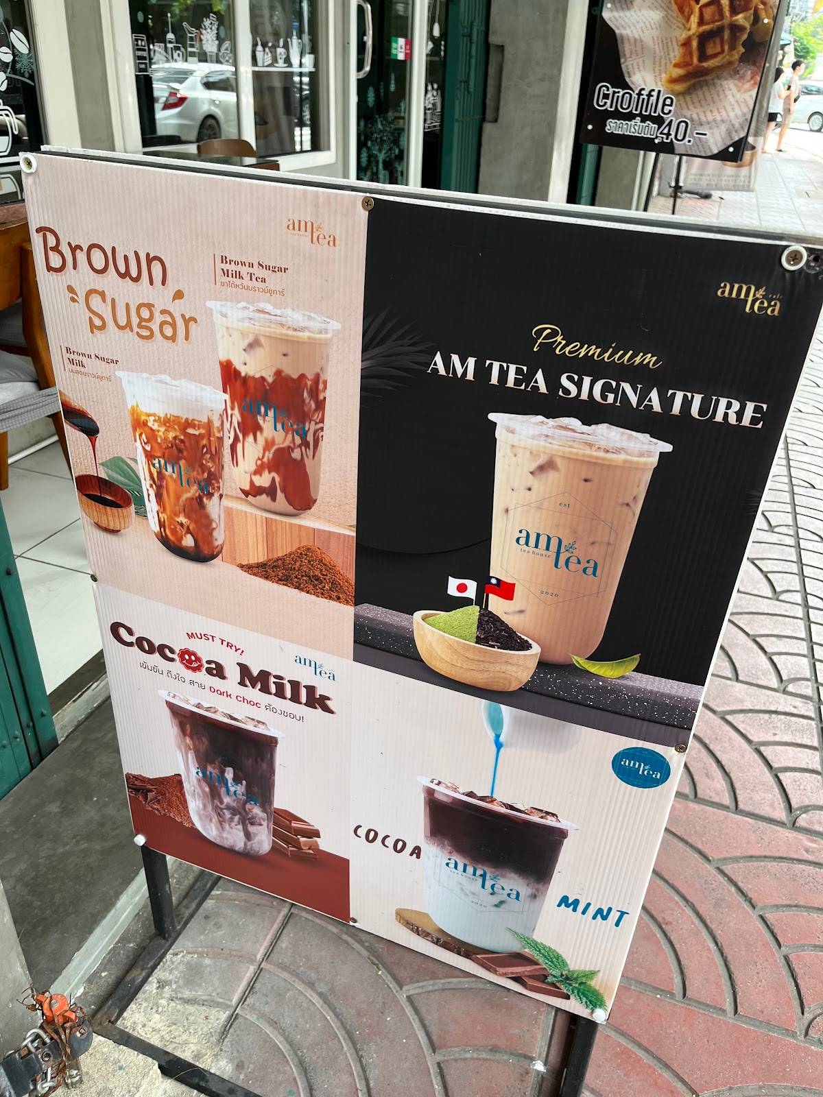 Menu at AM Tea, Bangkok, 721 Charoen Krung Road