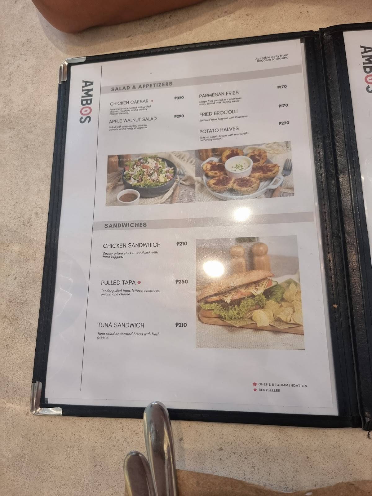 Menu at AMBOS Panaderia + Cocina - Southwoods restaurant, Biñan