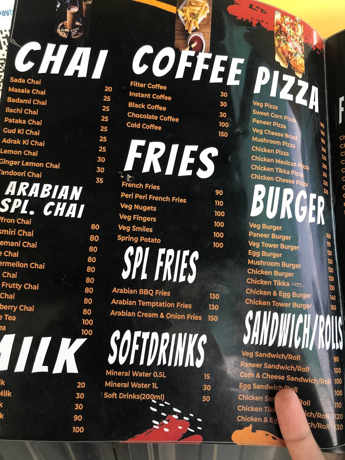 Menu at ARABIAN CAFE & BRISTO, India, near gates college