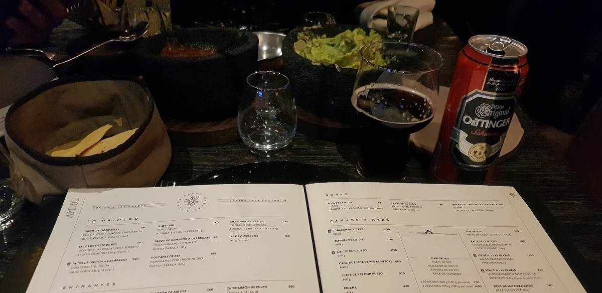 Menu at ARDEO restaurant, Ciudad Juarez