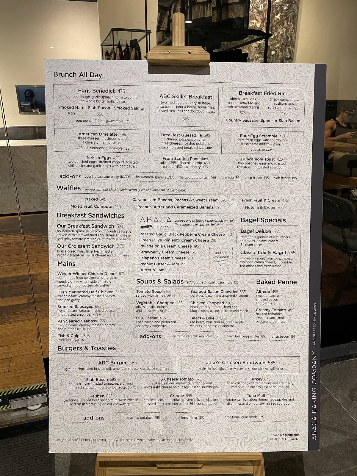 Menu at Abaca Baking Company (Restaurant) - Ayala Terraces, Cebu City ...