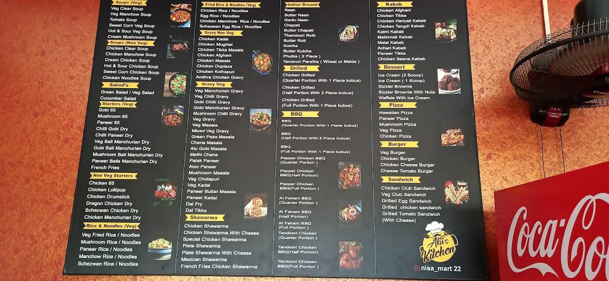 Menu at Abi's Kitchen, Parangipettai