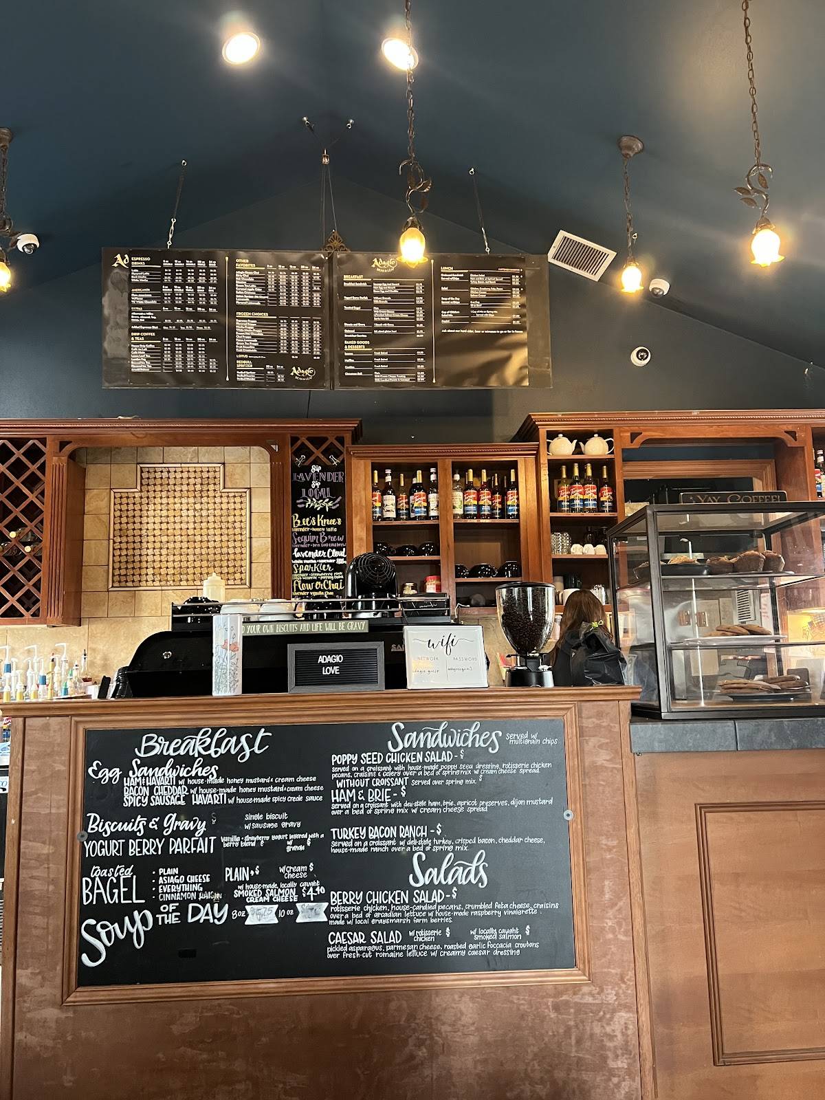 Menu at Adagio Bean & Leaf cafe, Sequim
