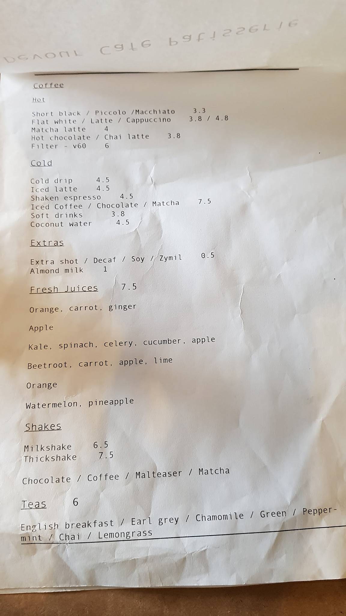Menu at Devour Cafe Patisserie, Adelaide, 52 Davenport Terrace