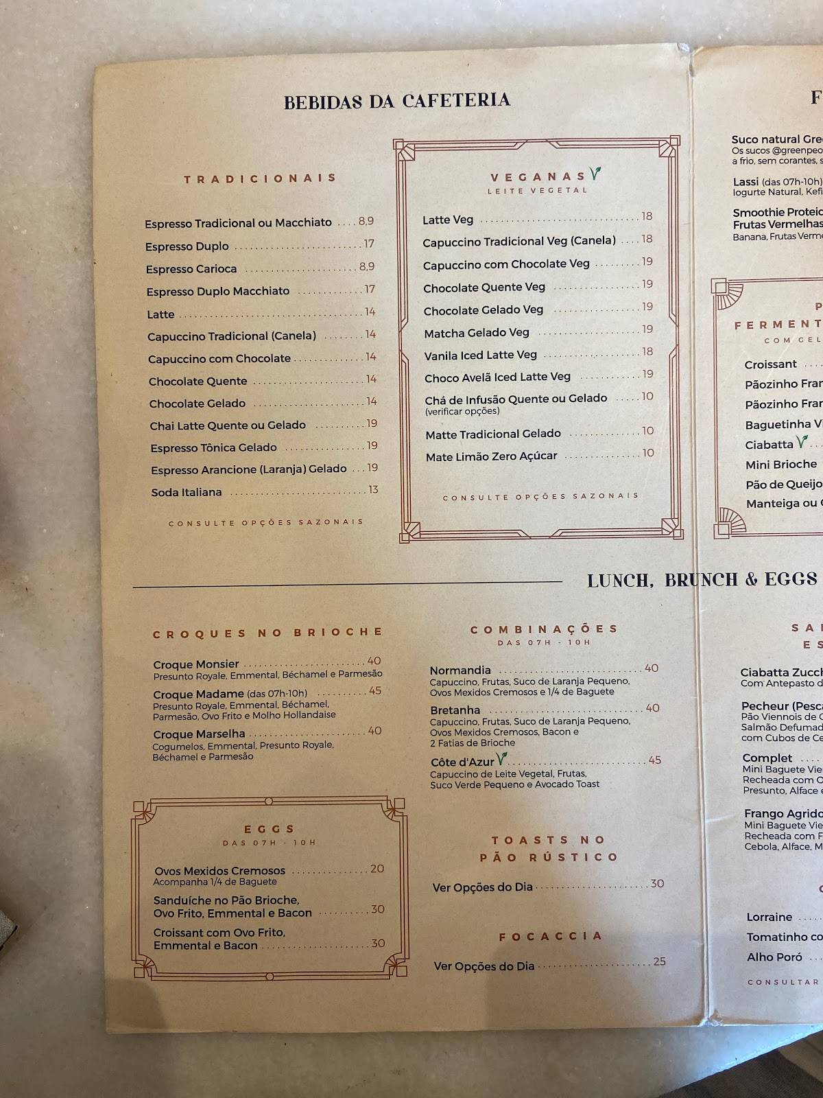 Menu em Adélia Boulangerie café, Campinas